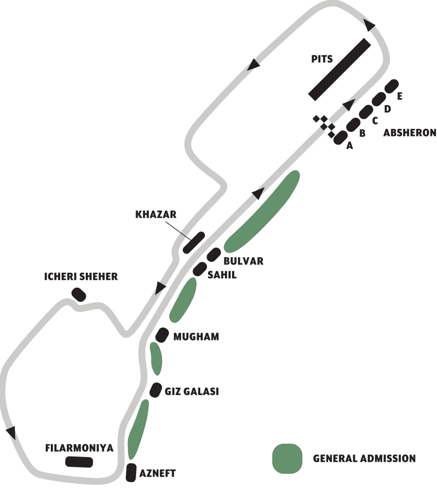 Formula 1 Circuit In Baku Azerbaijan Grand Prix 2025 Formula 1 Circuit In Baku Azerbaijan Grand Prix 2025